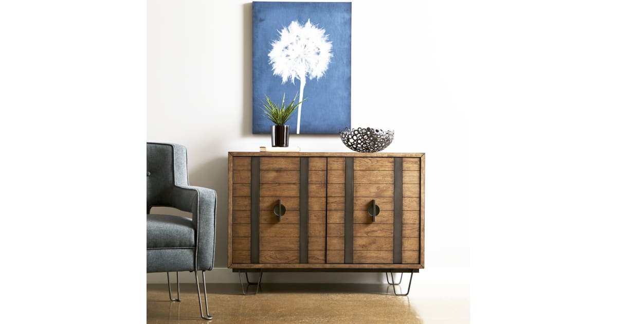 Delacora D192-100 Devine 44" Wide Rustic 2 Door Console Cabinet with ...