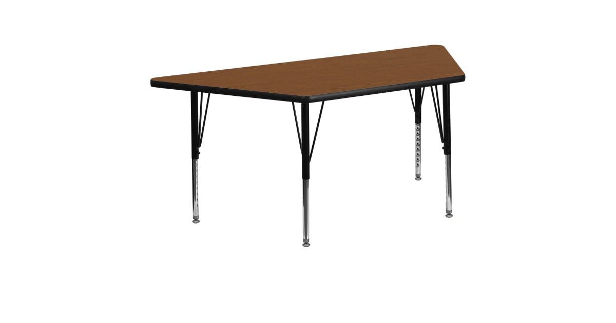 Delacora XU-A3060-TRAP-OAK-H-P-GG 26-1/4 Inch Wide Steel Framed Wood Top Adjustable Activity ...