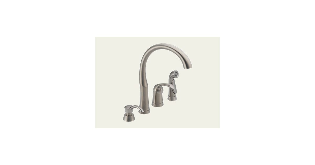 Delta 11946-SS Single Handle Kitchen Faucet with Soap Dispenser and ...