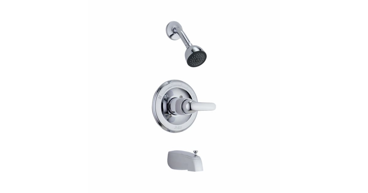 Delta 1343-WS Faucet Tub and Shower Single Handle from the Monitor 1300 ...