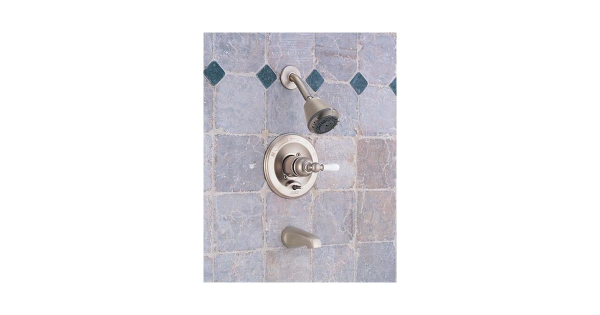 Delta 1438-NNLHP Single Handle Tub and Shower Trim and Valve with ...
