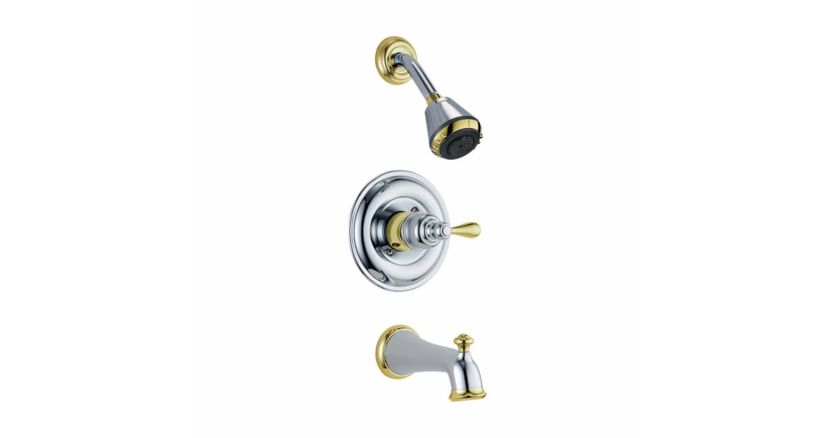 Delta 1480-CBLHP Single Handle Tub and Shower Trim and Valve with ...