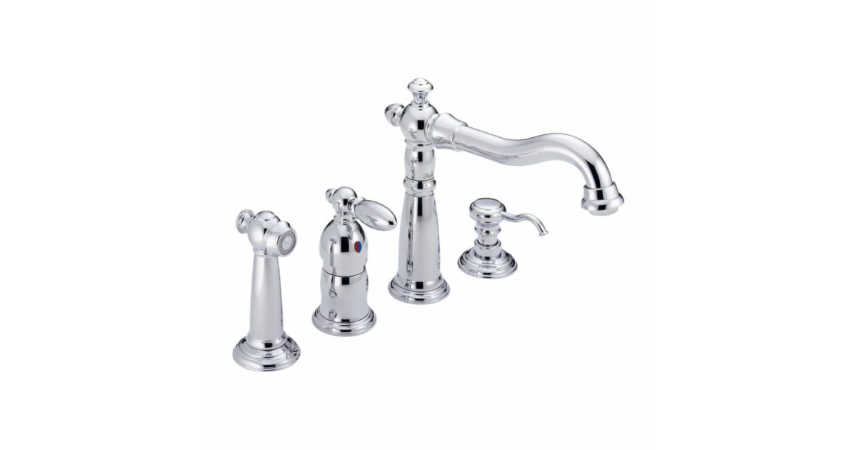 Delta 156-WF Single Handle Kitchen Faucet with Side Spray and Soap ...