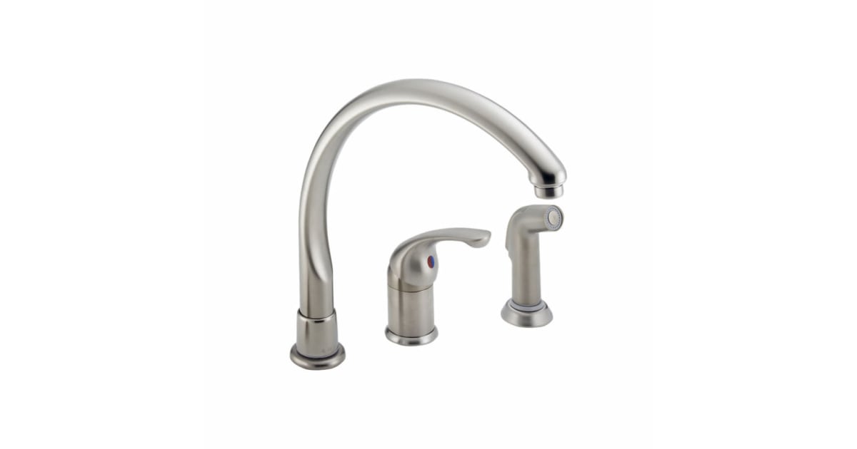 Delta 172-SSWF Single Handle Kitchen Faucet with Side Spray from the ...