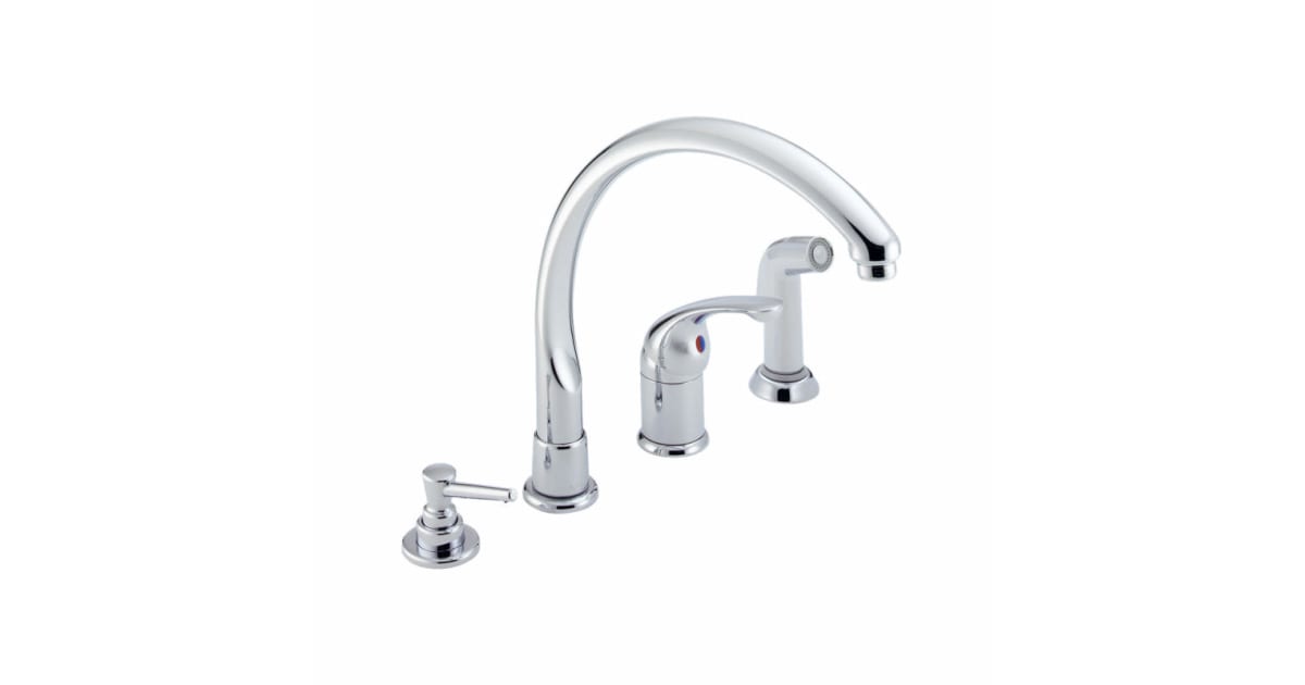 Delta 174-WF Single Handle Kitchen Faucet with Side Spray and Soap ...