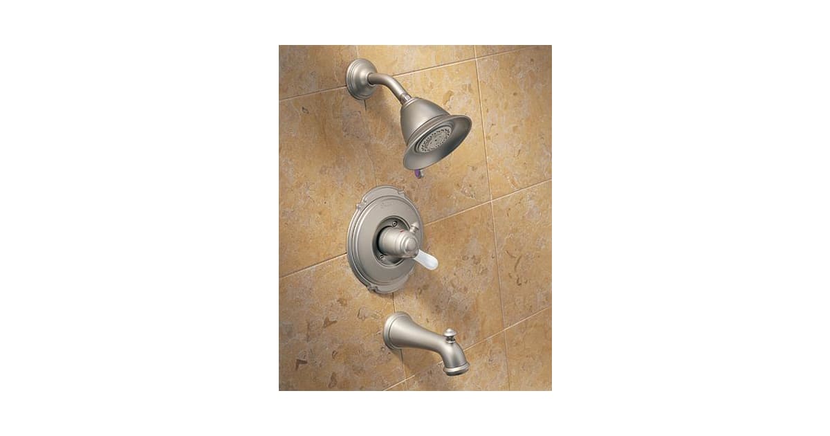 Delta 1755-NNLHP Double Handle Monitor Pressure Balanced Tub and Shower ...