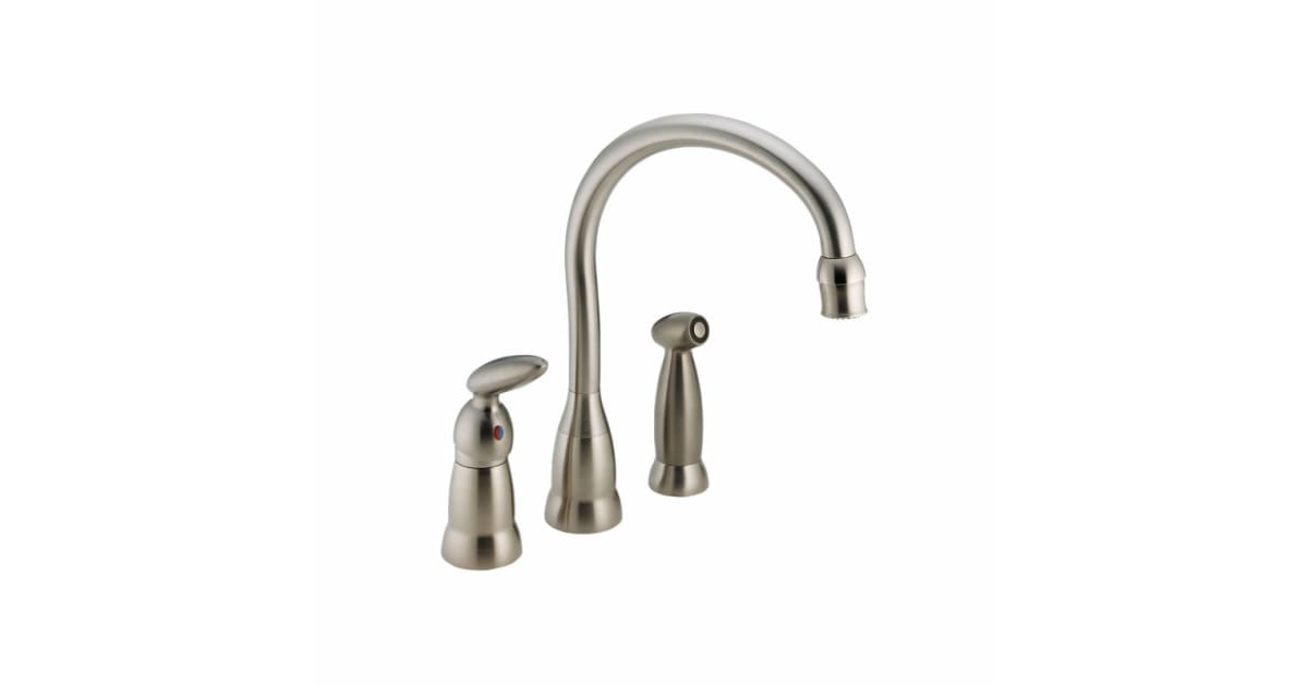 Delta 186-SSWF Single Handle Kitchen Faucet with Side Spray from the ...