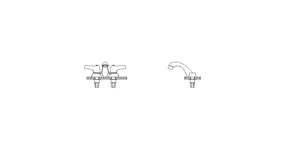 Delta 21T333 Double Handle 1.5GPM Bathroom Faucet with Lever Blade ...