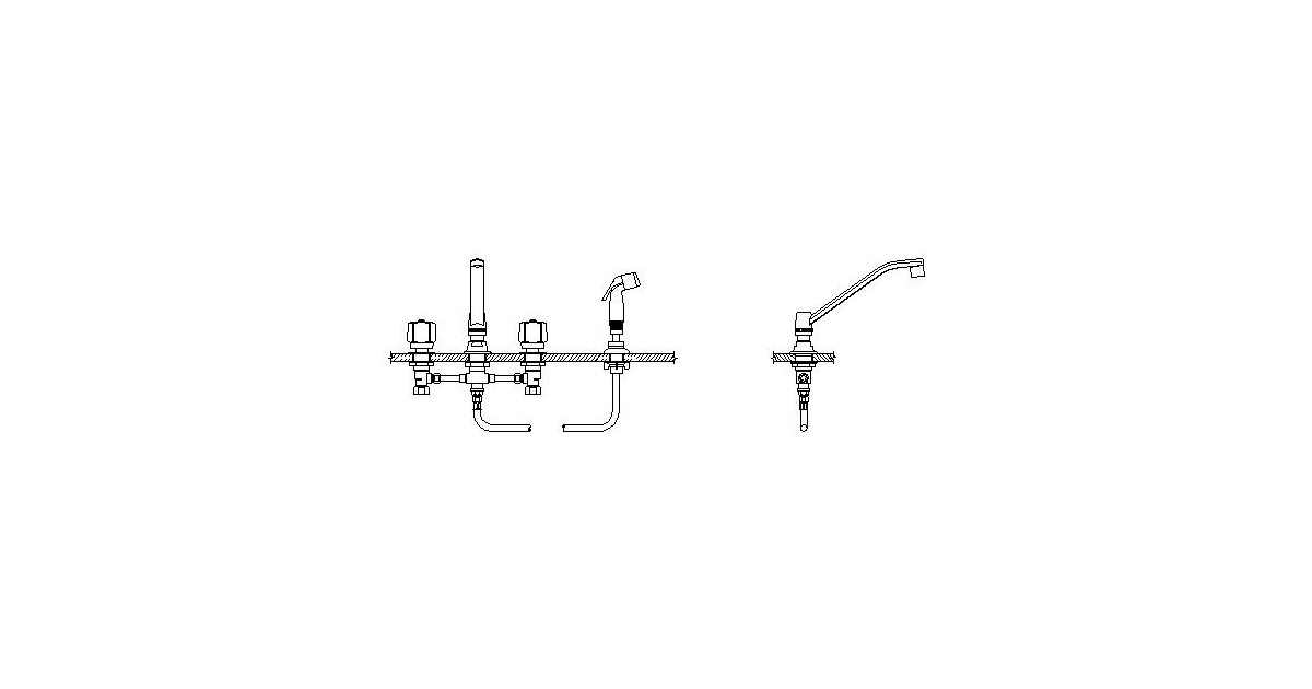 Delta 27C1131 Double Handle 1.5GPM Ceramic Disc Below Deckmount Kitchen ...