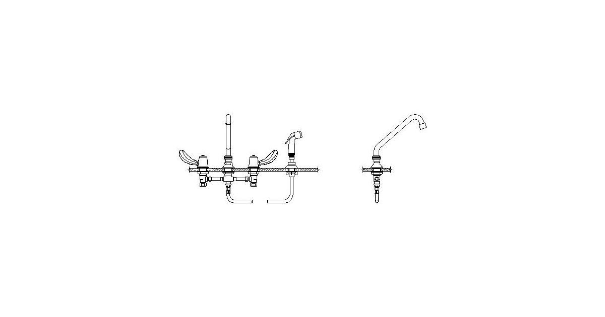 Delta 27C1232 Double Handle 1.5GPM Ceramic Disc Below Deckmount Kitchen ...