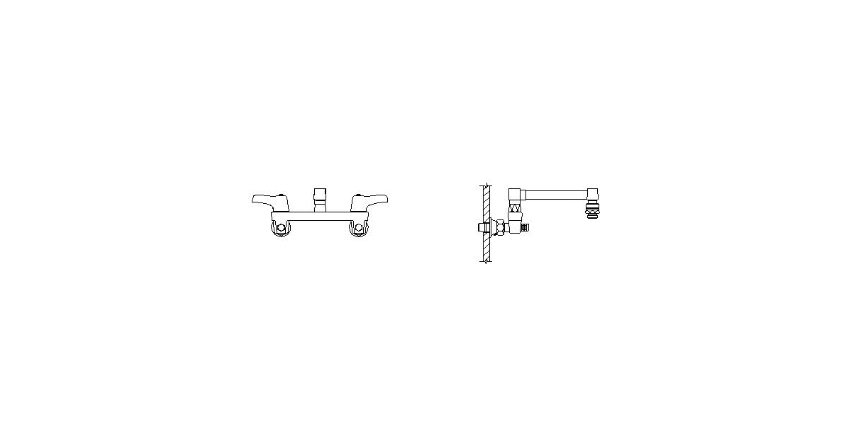 Delta 28C2283-AC Double Handle Ceramic Disc Wallmount Faucet with Lever ...