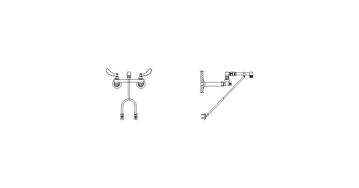 Delta 28C2914 Double Handle Ceramic Disc Wallmount Faucet with Blade ...