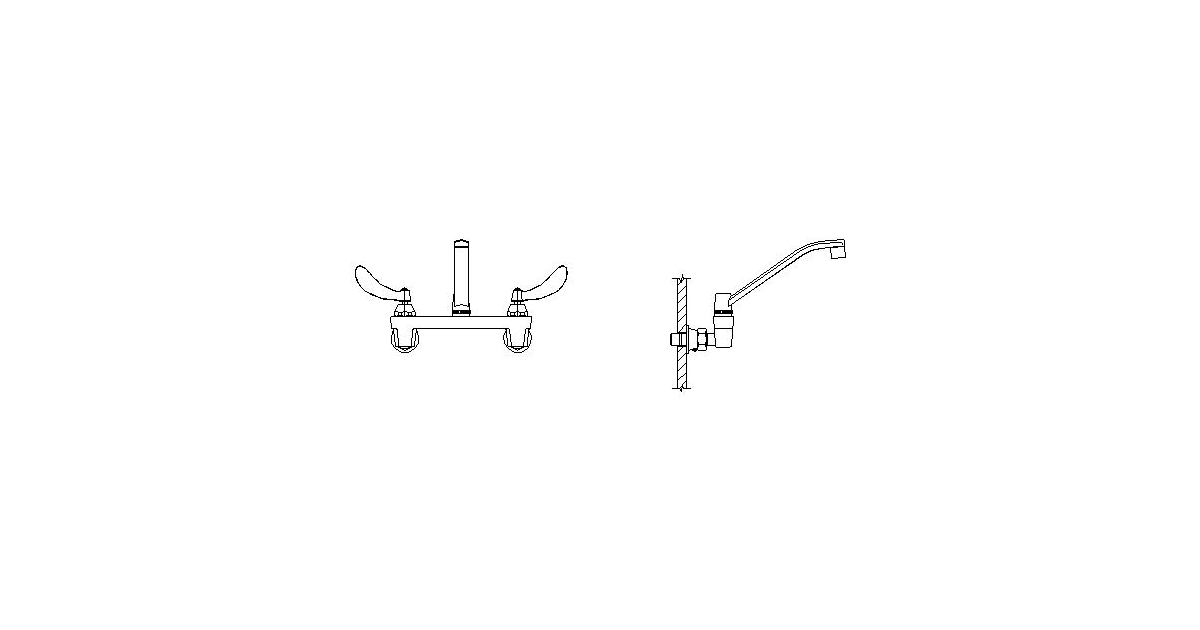 Delta 28C6144 Double Handle 1.5GPM Ceramic Disc Wallmount Faucet with ...