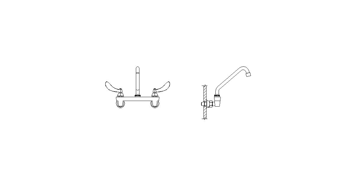 Delta 28C4244-S8 Double Handle 1.5GPM Ceramic Disc Wallmount Faucet ...