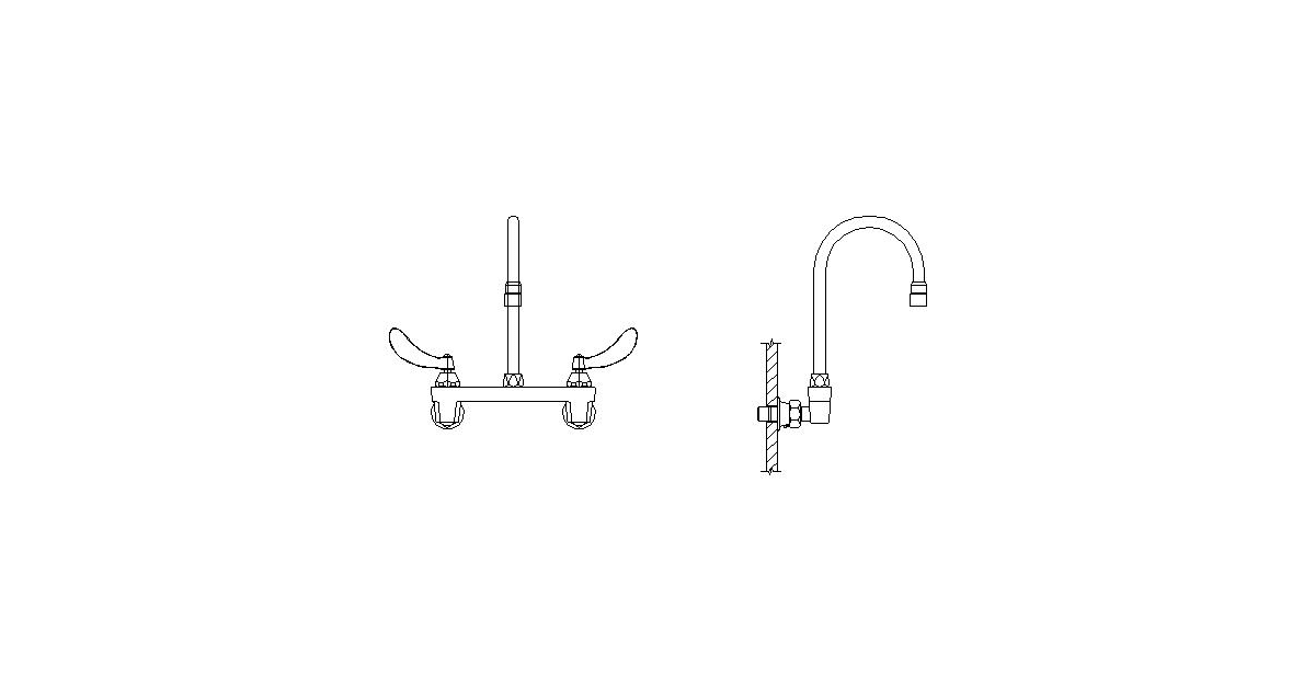 Delta 28C6924 Double Handle 1.5GPM Ceramic Disc Wallmount Faucet with ...
