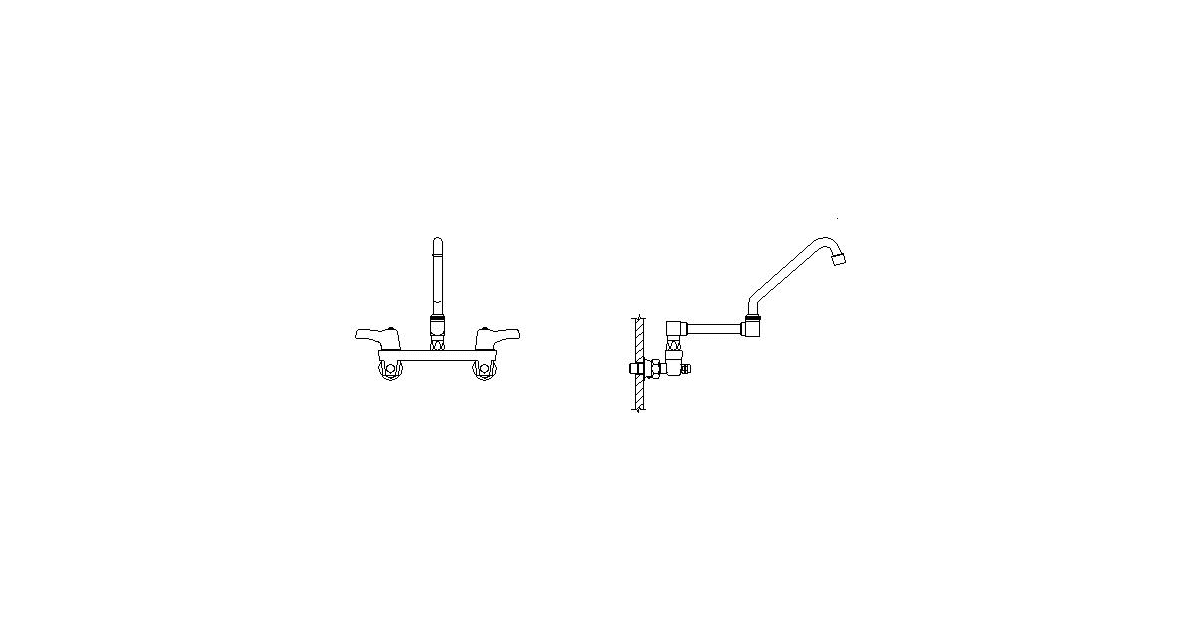 Delta 28C6933-R18 Double Handle 1.5GPM Ceramic Disc Wallmount Faucet ...
