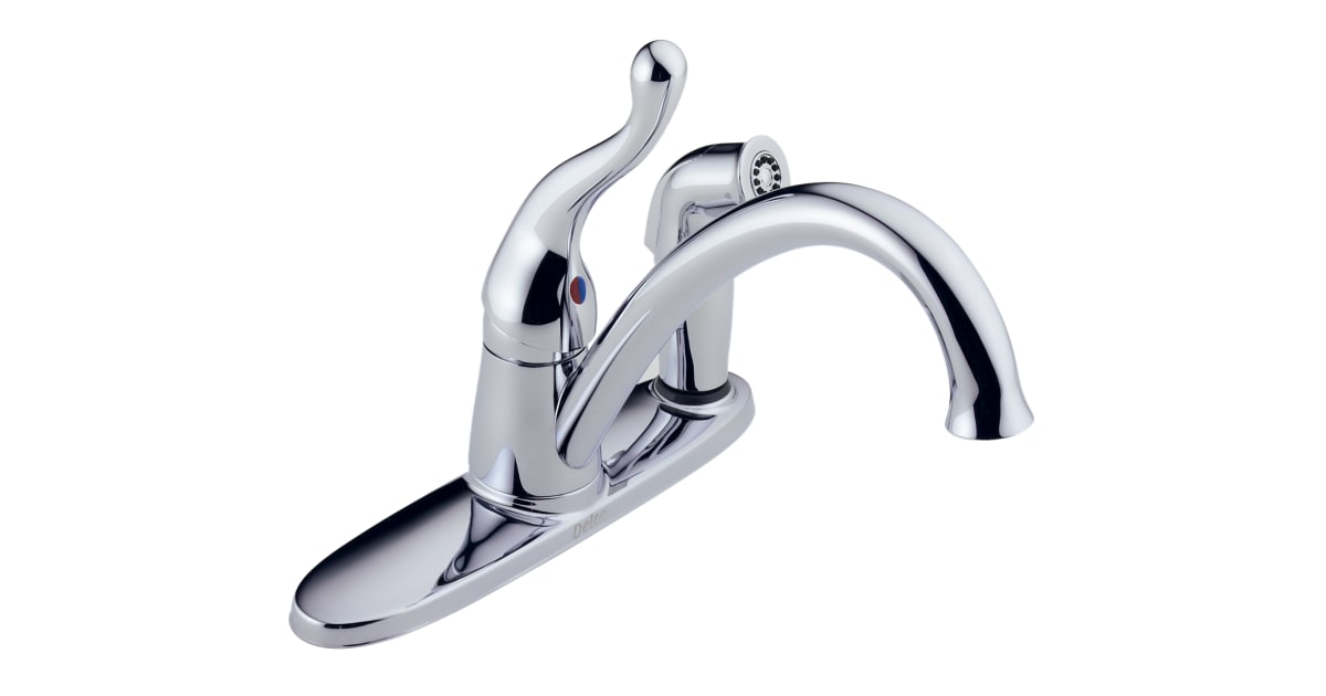 Delta 319-WF Single Handle Kitchen Faucet with Side Spray from the ...