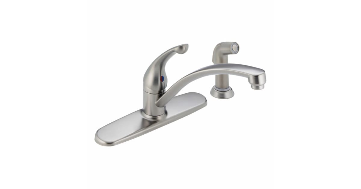 Delta 440SSWF Single Handle Kitchen Faucet with Side Spray from the ...
