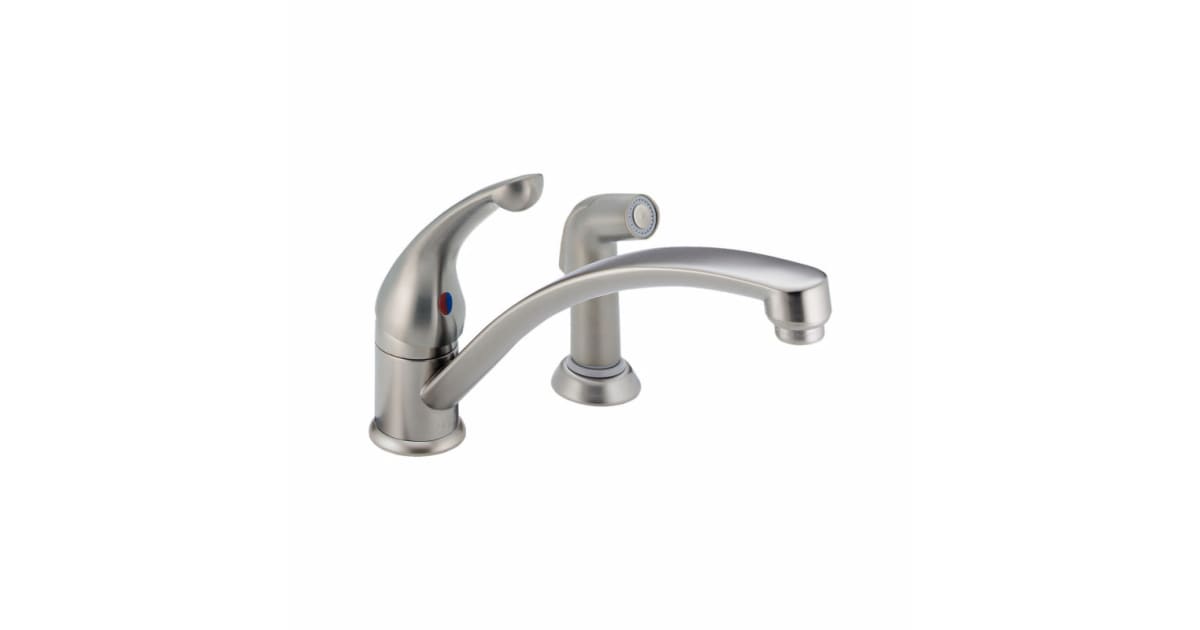 Delta 441SSWF Single Handle Kitchen Faucet with Side Spray from the ...