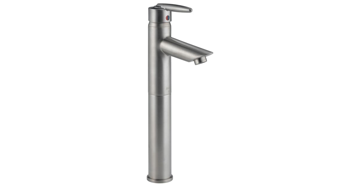 Delta 585LF-VSS Grail Single Hole Vessel Bathroom Faucet - Includes ...