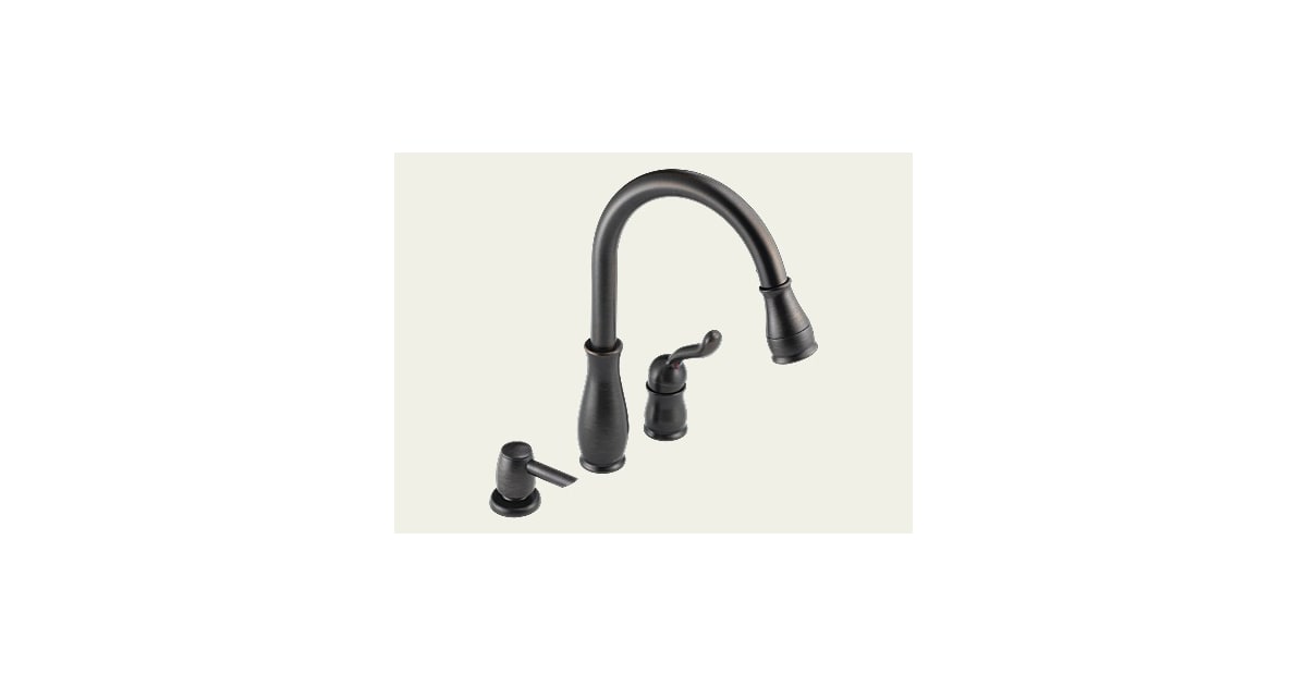 Delta 978-RBSD Single Handle Pullout Kitchen Faucet with Soap Dispenser ...