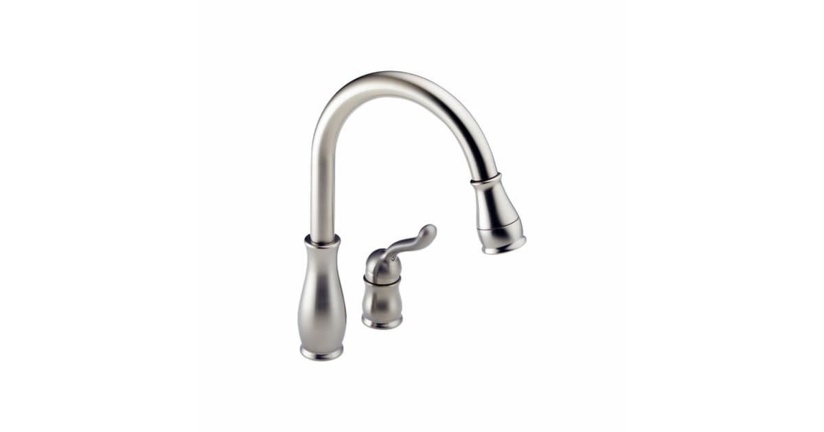 Delta 978-SS Single Handle Pullout Kitchen Faucet from the Leland ...