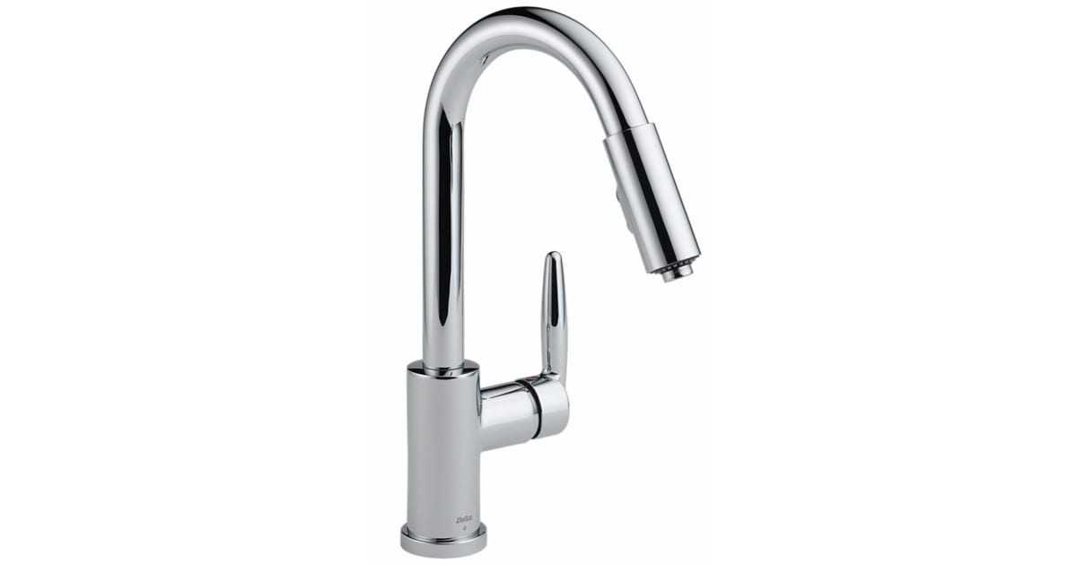 Delta 985 Single Handle Pull-Down Kitchen Faucet from the Grail ...