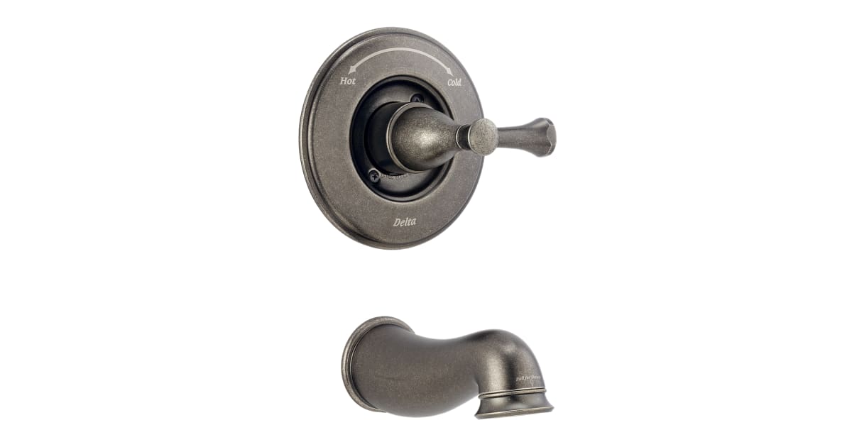 Delta T14140-PTLHP Single Handle Monitor 14 Wall Mounted Bathtub Faucet ...