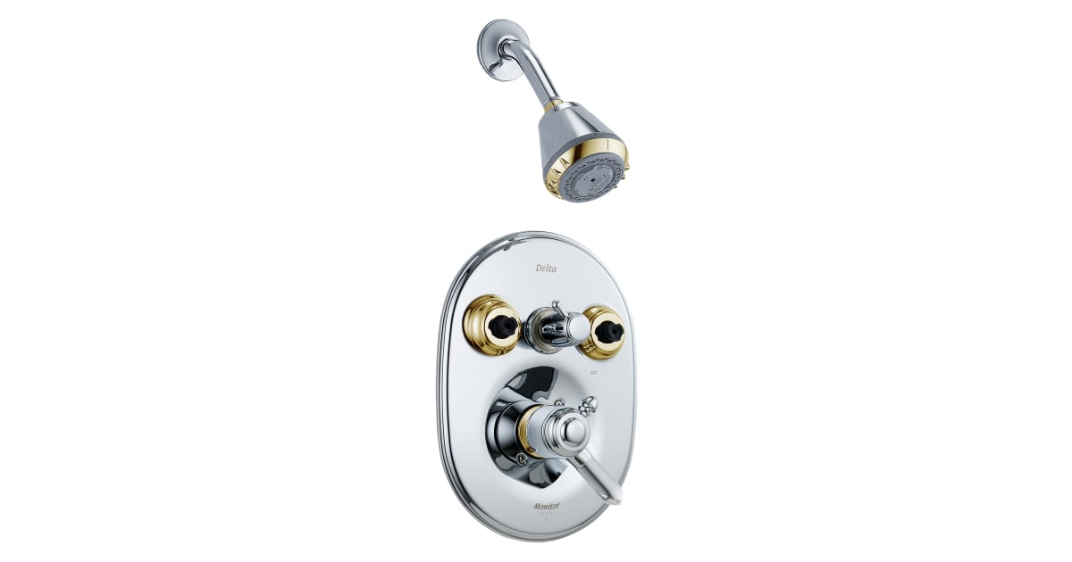 Delta T18230-CB Double Handle Pressure Balanced Shower Only Trim with ...