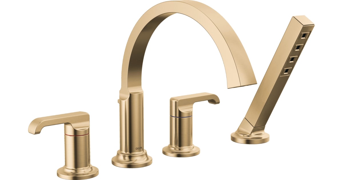 Delta T4788 Cz Pr Lhp Tetra Deck Mounted Roman Tub Filler