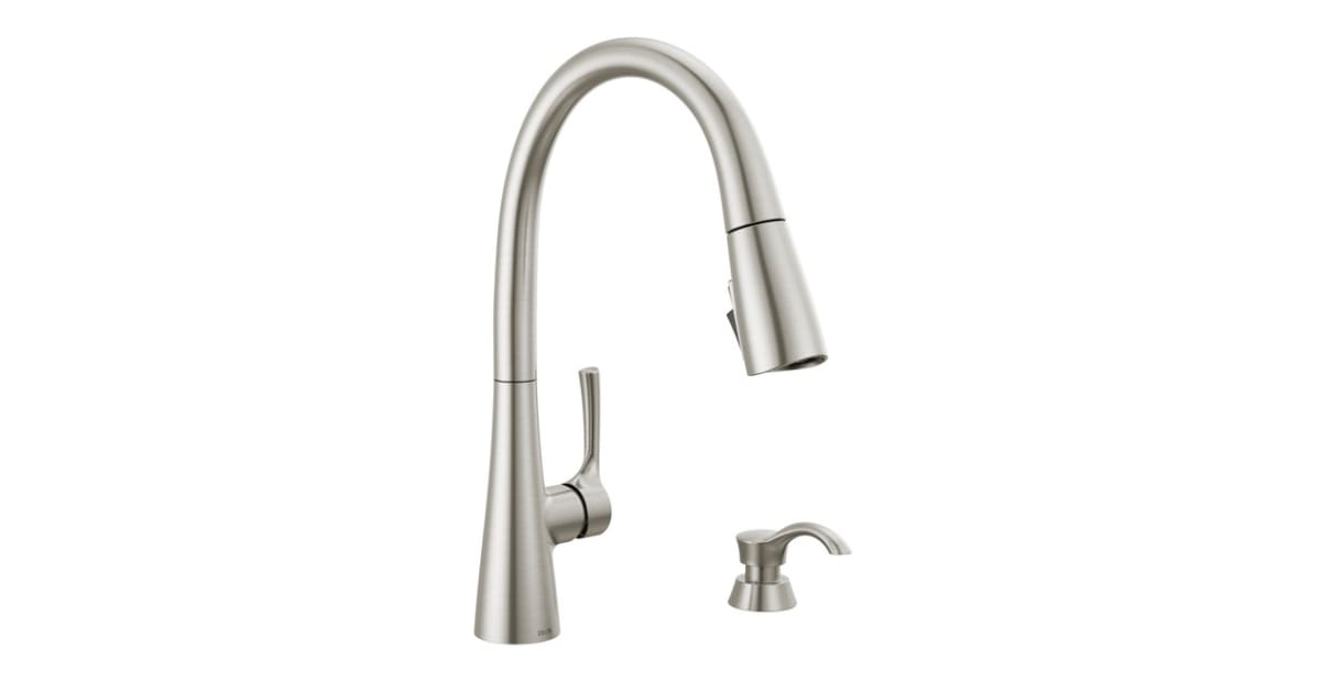 Delta 19835Z-SPSD-DST Auburn Single Handle Pull-Down Kitchen Faucet ...