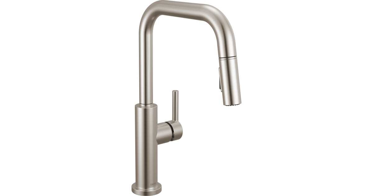 Delta 19868LF-SS Nicoli 1.8 GPM Single Hole Pull Down Kitchen Faucet ...