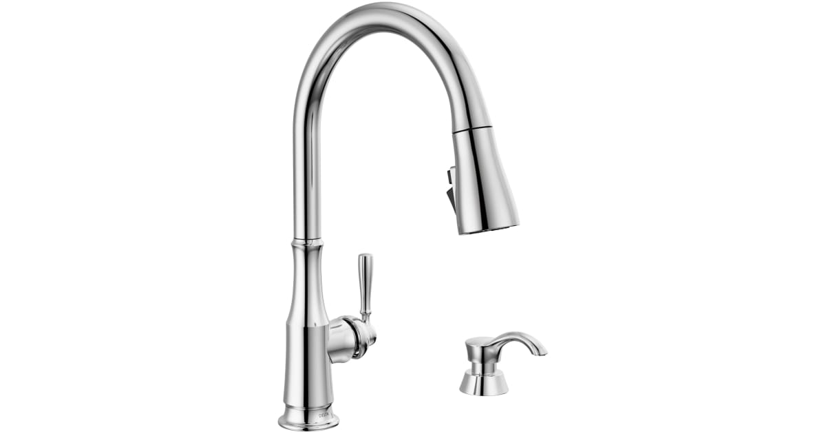 Delta 19877Z-SD-DST Capertee 1.8 GPM Single Hole Pull Down Kitchen ...
