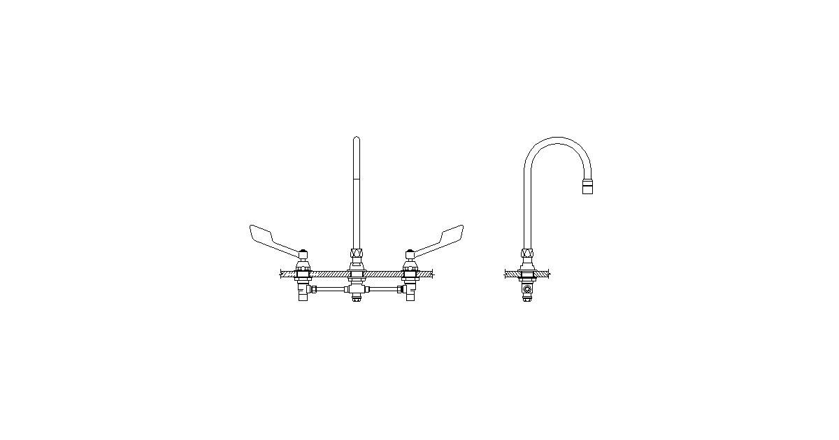 Delta 23C645-R5 Commercial Double Handle 1.5 GPM Widespread Bathroom ...