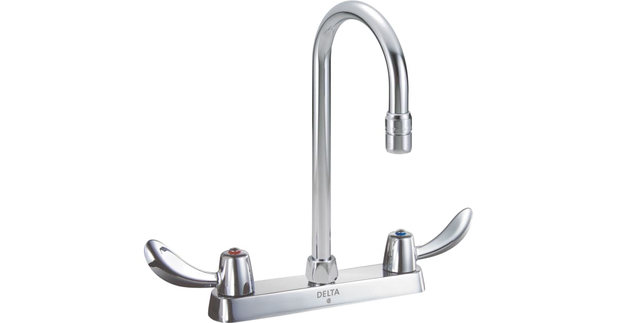 Delta 26C3932 Double Handle 1.5GPM Ceramic Disc Kitchen Faucet with ...