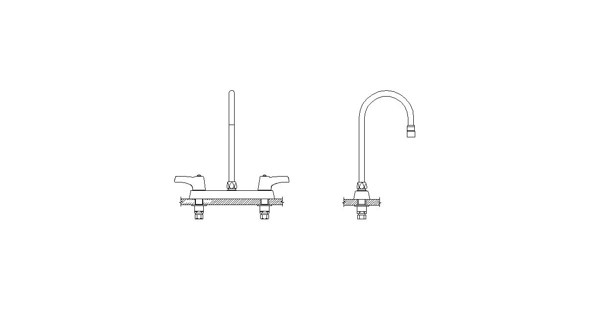 Delta 26C3943-R5 Commercial Kitchen Faucet with Lever Handles ...