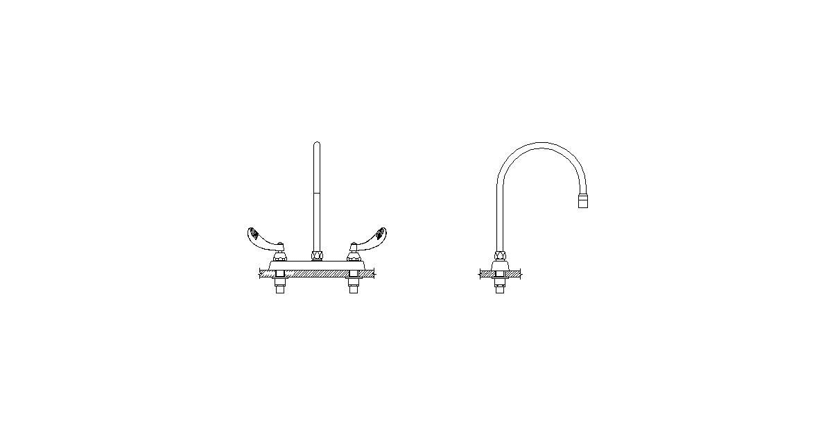 Delta 26C3954-LS-R7TI Commercial Double Handle 0.5 GPM Deck Utility ...