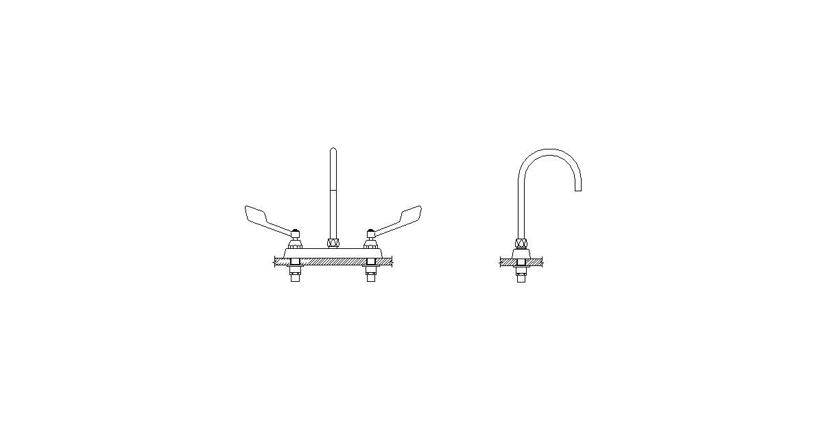 Delta 26C3975-LS Commercial Double Handle 1 GPM Deck Utility Faucet ...