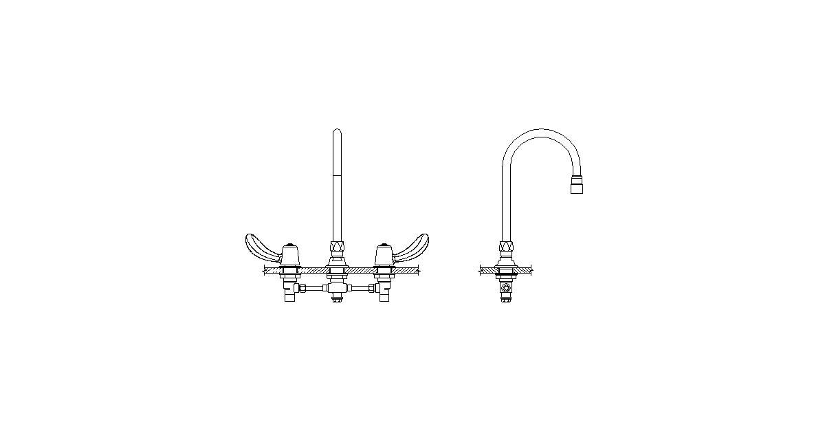 Delta 27C2922-LS Commercial Double Handle 1.5 GPM Widespread Utility ...