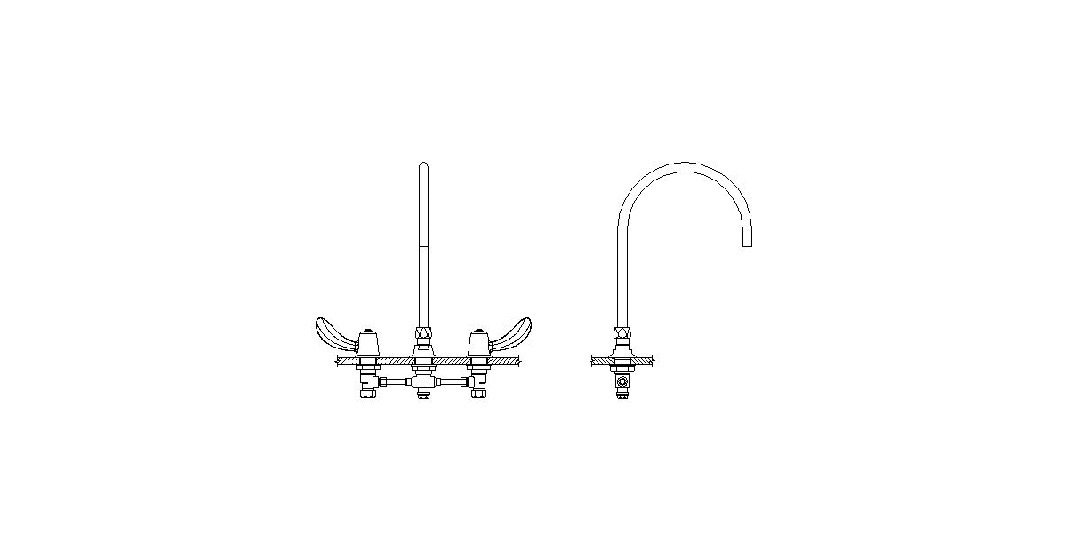 Delta 27C2972-R7 Commercial Double Handle Gooseneck Kitchen Faucet with ...