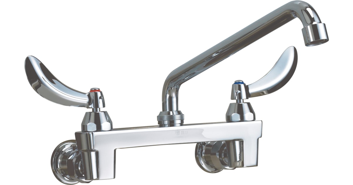 Delta 28C4434 Double Handle 1.5GPM Ceramic Disc Wallmount Faucet Less ...