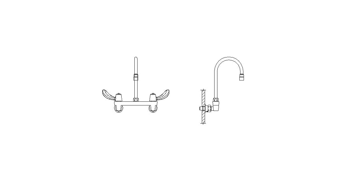 Delta 28C4922 Commercial Kitchen Faucet with Wrist Blade Handles ...