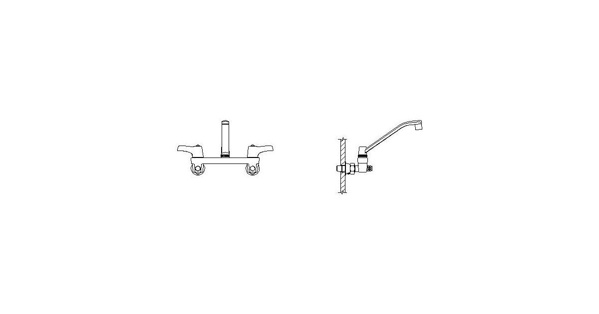 Delta 28C6222-S9 Commercial Kitchen Faucet with Lever Handles ...