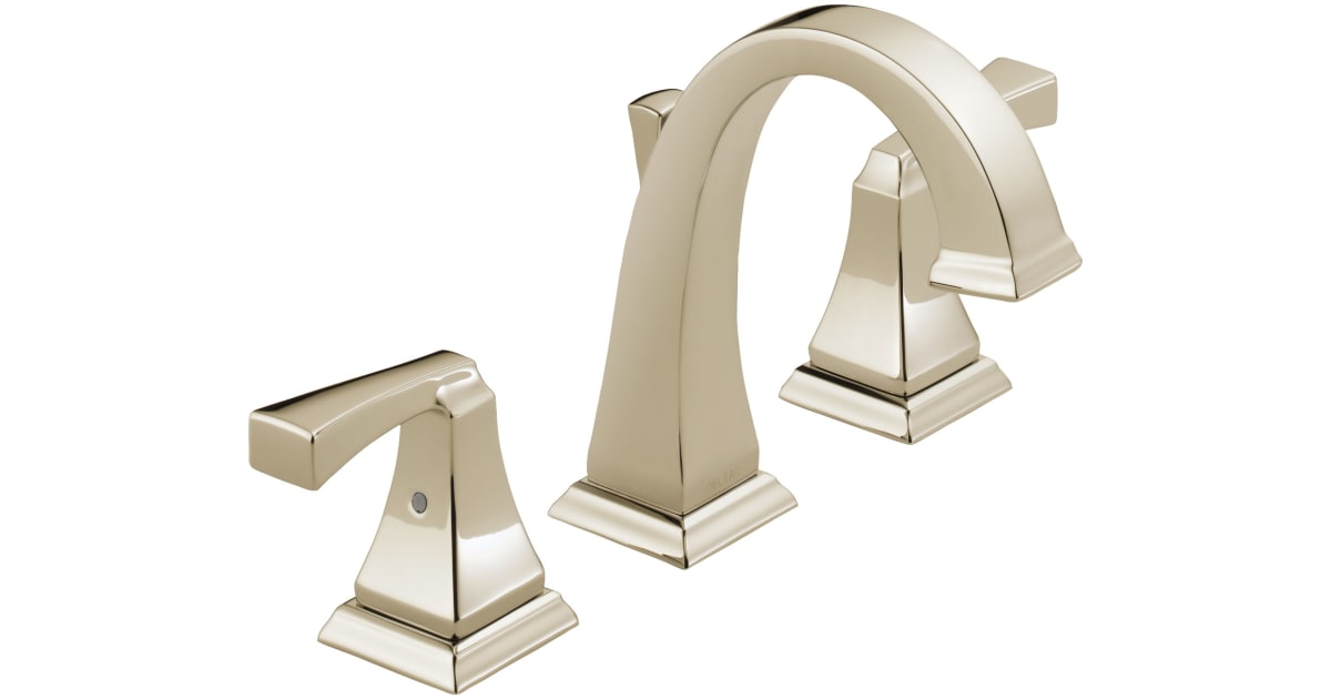 Delta 3551-PNMPU-DST Dryden 1.2 GPM Widespread Bathroom Faucet with Pop-Up Drain Assembly ...
