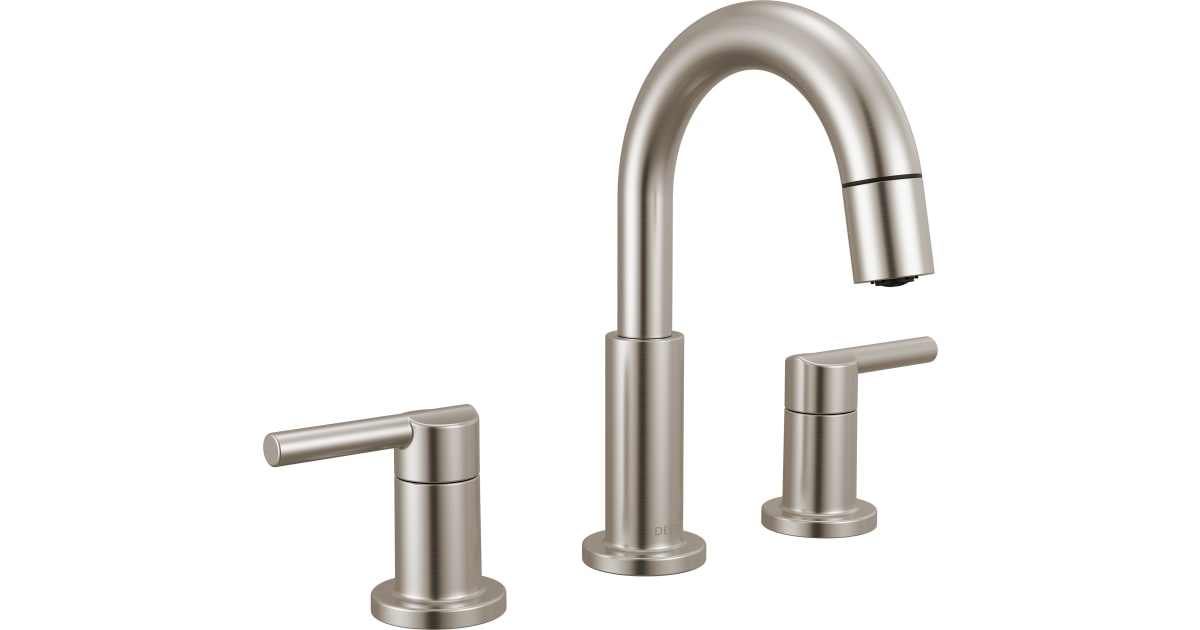 Delta 35749LF-SSPD Nicoli 1.2 GPM Widespread Bathroom Faucet with Pull ...