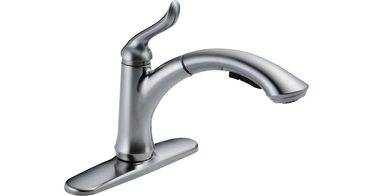 Delta 4353-AR-DST Linden Pull-Out Kitchen Faucet with Temporary Flow ...