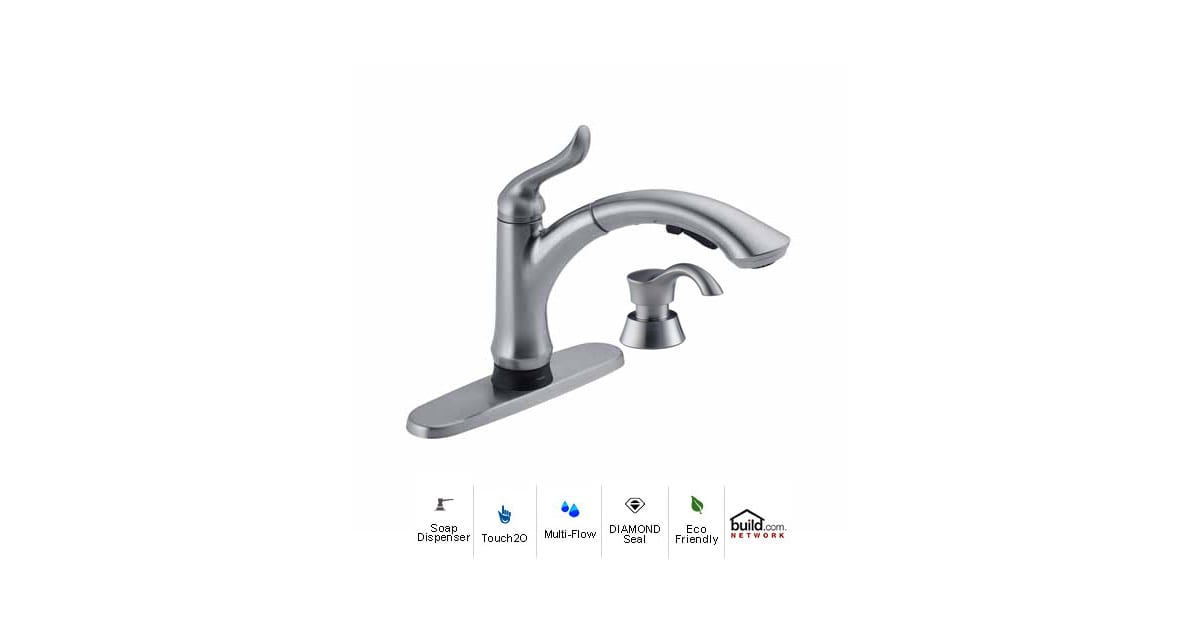 Delta 4353T-AR-DST-SD Linden Pull-Out Kitchen Faucet with On/Off Touch ...