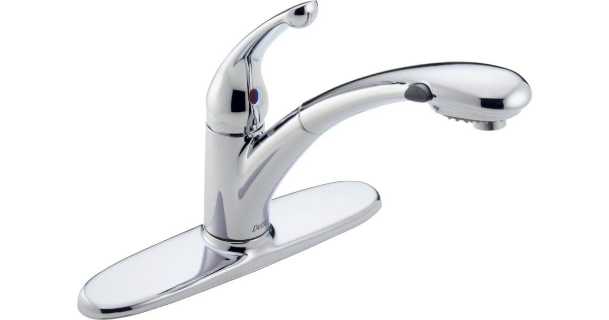 Delta 470-WE-DST Signature Pull-Out Kitchen Faucet - Water Efficient ...
