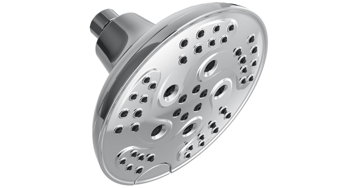 Delta 52666 1.75 GPM Universal 6" Wide Multi Function Rain Shower Head ...