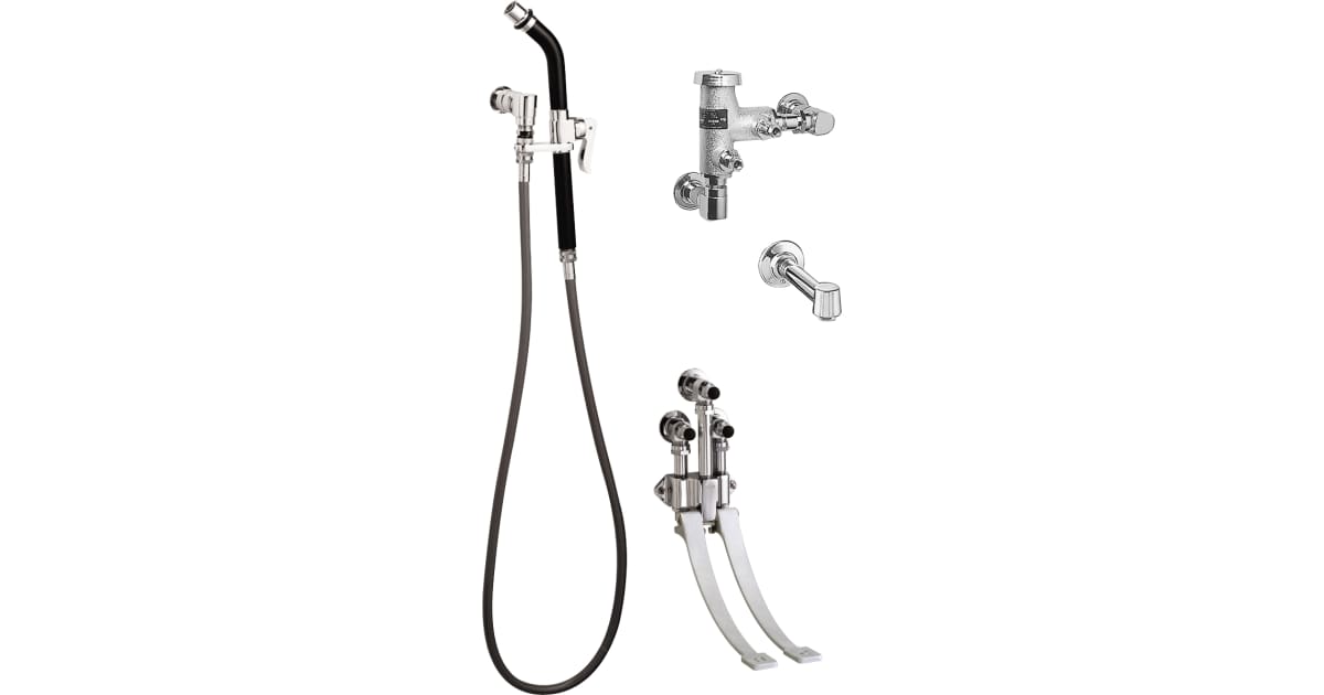 Delta 54T1464A Double Pedal Self-Close Wall Mount Valve with Rigid ...